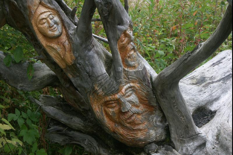 A carved tree in the Tatras mountains